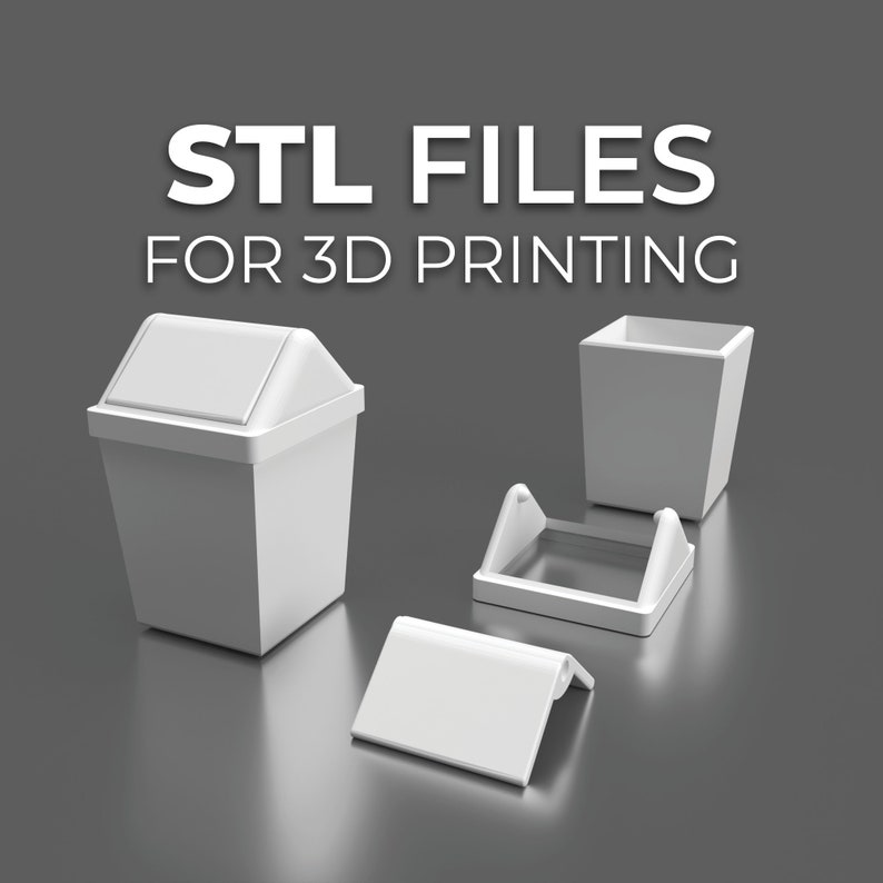 STL Files 1:12 Scale Trash Can With Swing Lid - Etsy