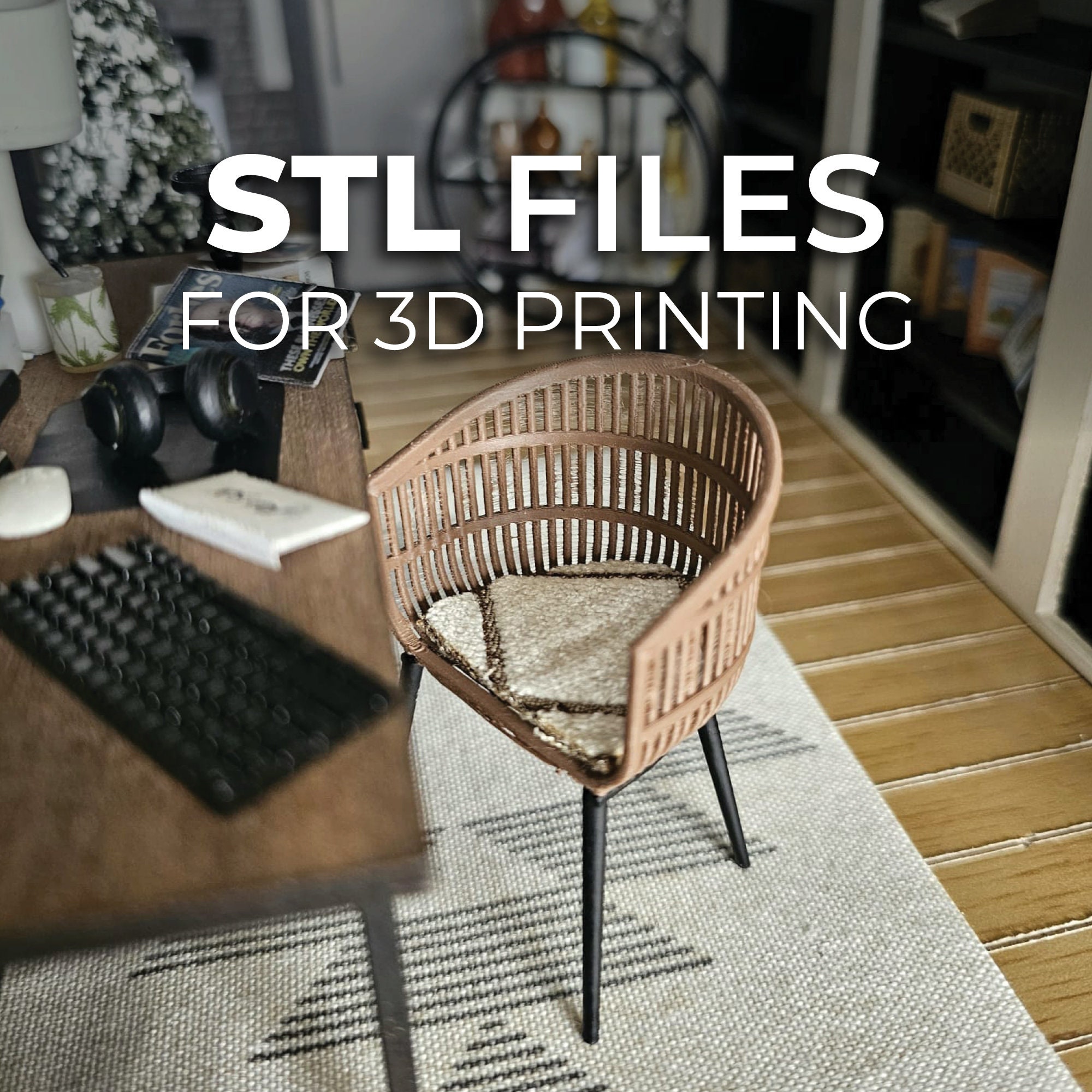 STL Files 1:12 Scale Rattan Chair With 3 Leg Variations - Etsy