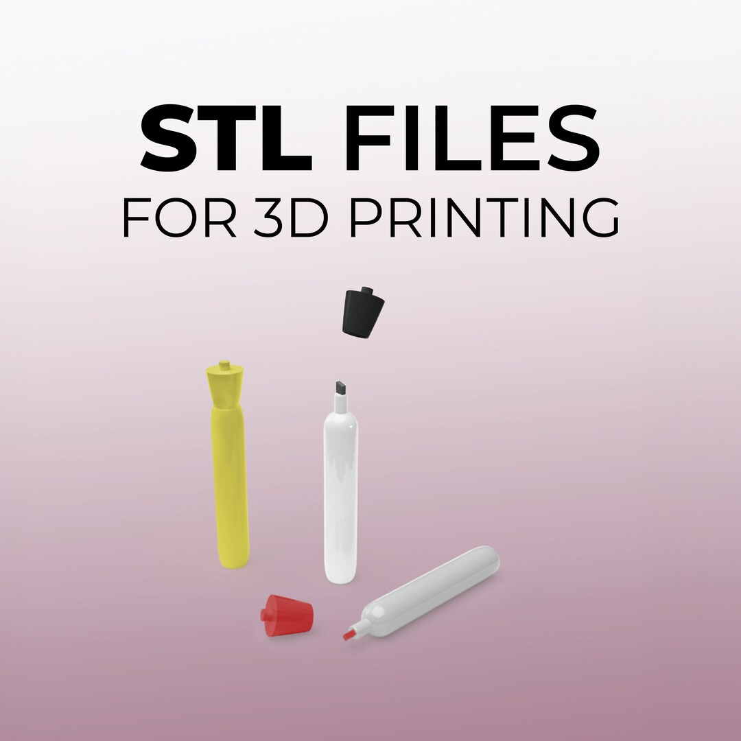 STL Files: 1/12 Scale and 1/6 Scale Whiteboard Markers or Highlighters ...