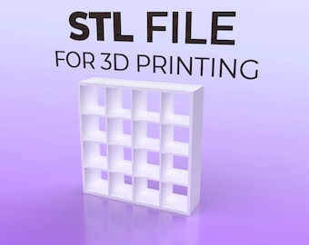 Digital STL File for 3d Printing- 1:12 Miniature 4X4 Ikea Kallax Style ...