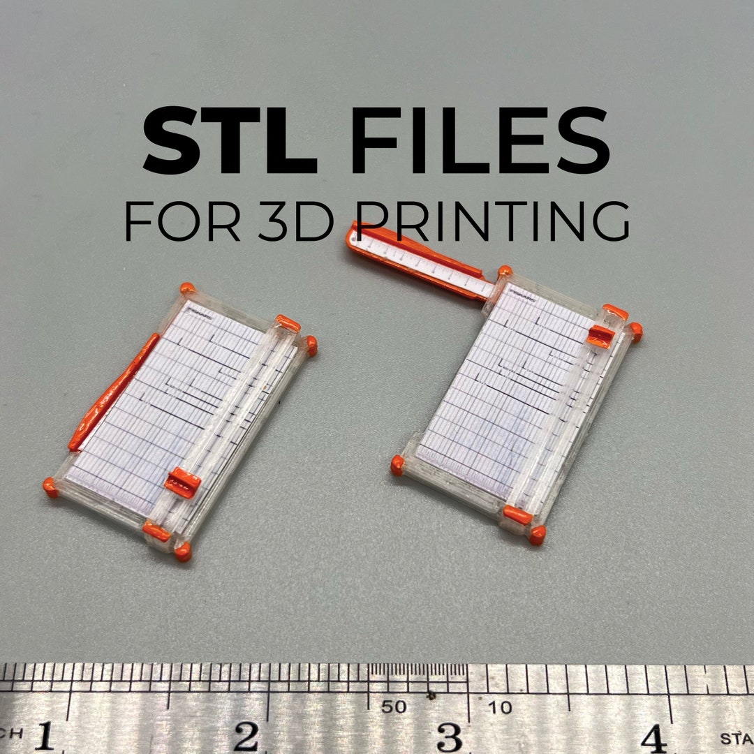STL Files 1:12 Scale Paper Cutter With Fold Out Ruler and - Etsy