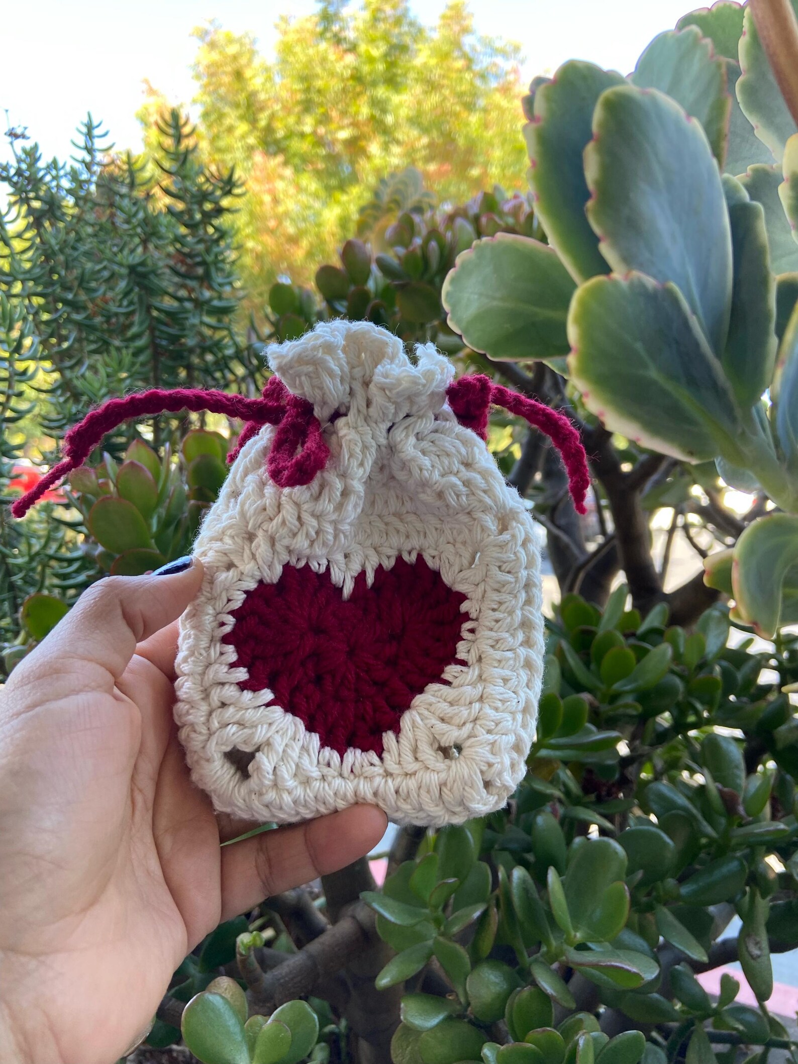 Crochet Heart Pouch - Etsy