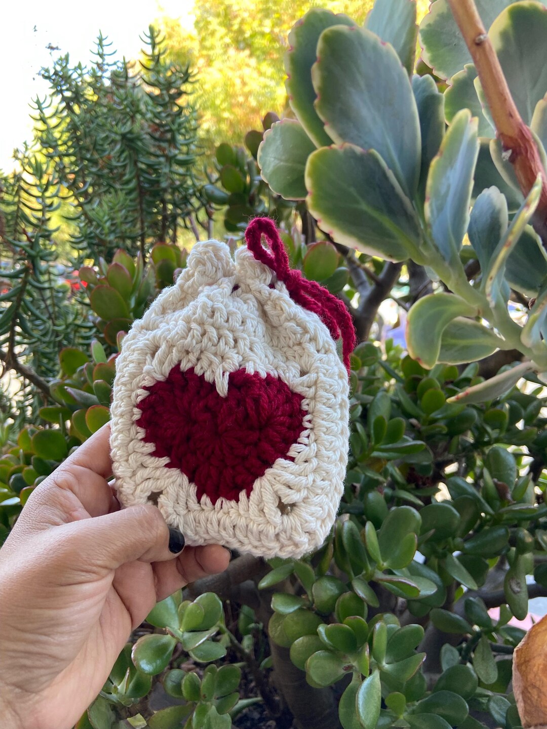 Crochet Heart Pouch - Etsy