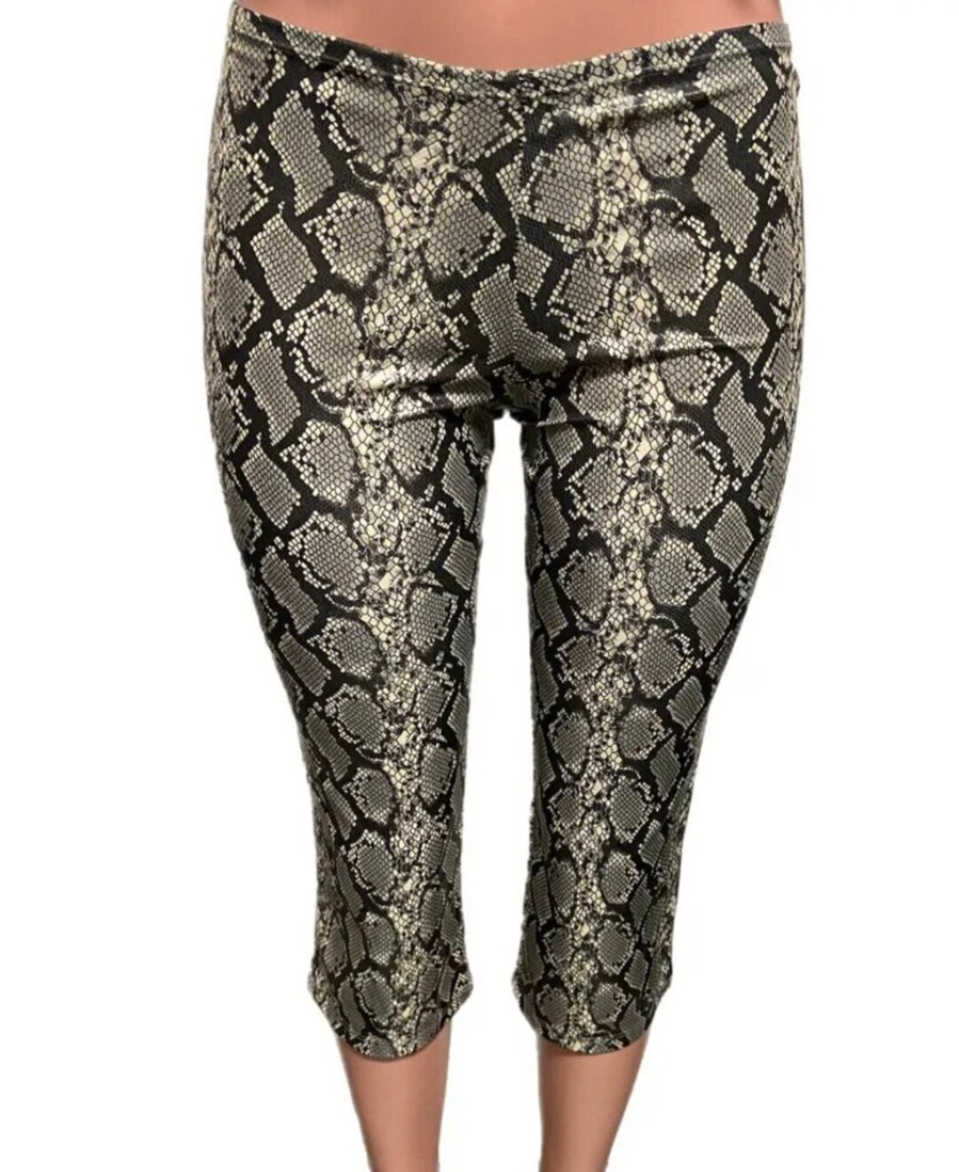 Y2K Gothicore PVC Snake Print Capri Leggings Deadstock Year - Etsy