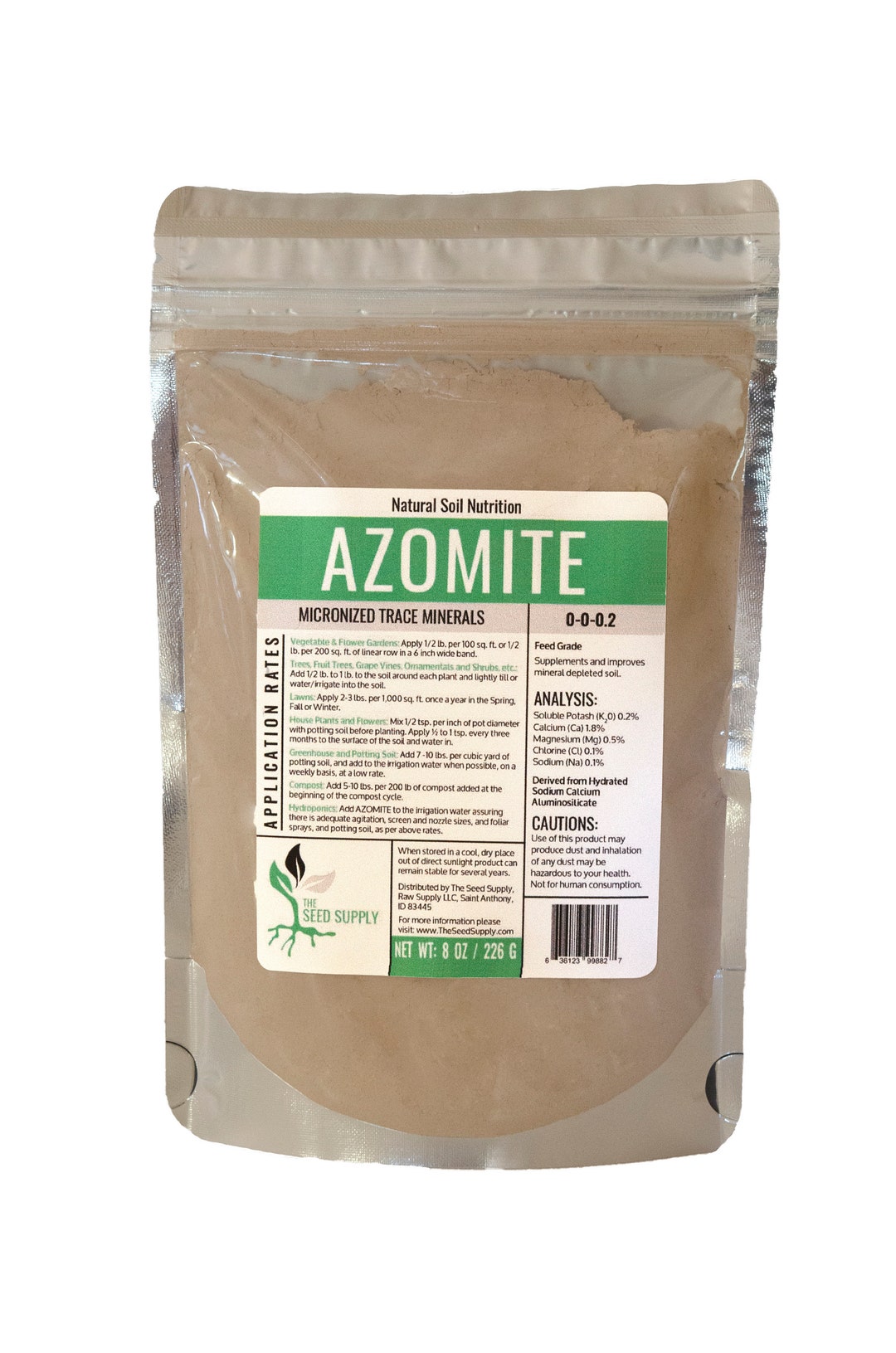 8 Ounces Azomite Volcanic Ash Rock Dust Mineral Powder - 67 Trace ...