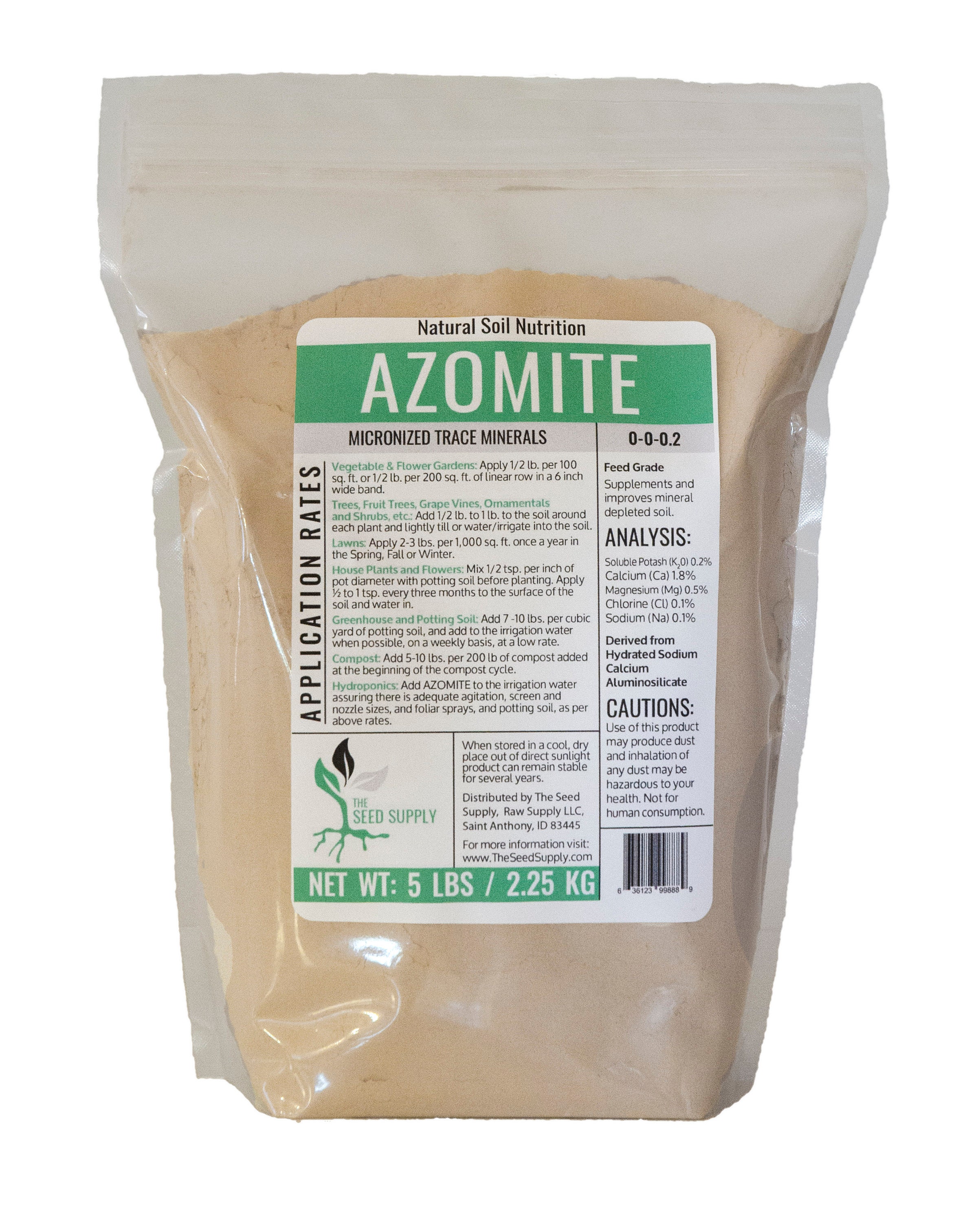 5 Pound Azomite Volcanic Ash Rock Dust Mineral Powder 67 Trace Minerals ...