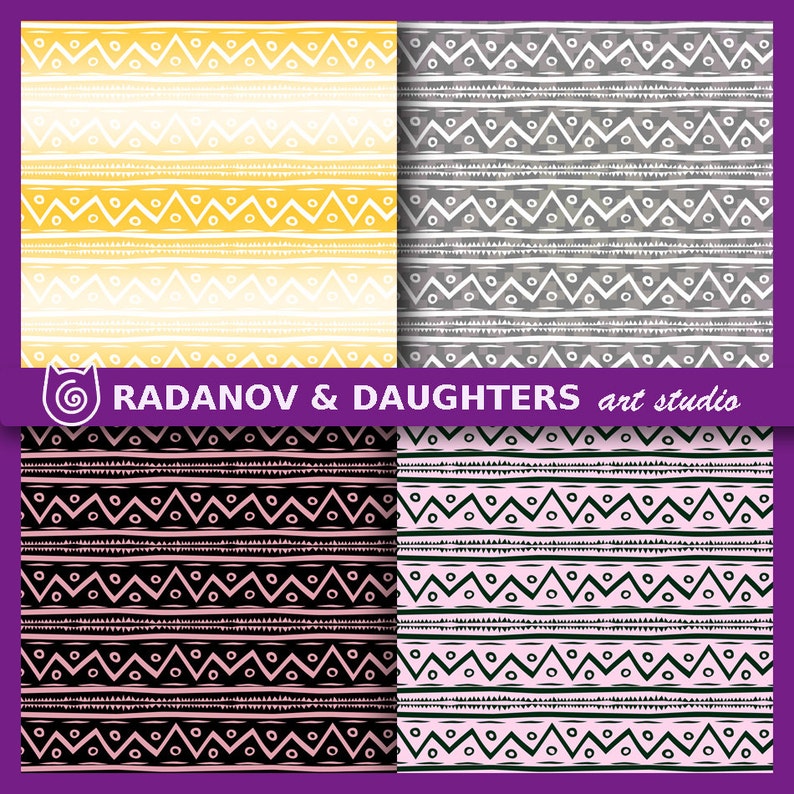 Tribal Digital Paper, Chevron Paper, Zigzag Design, Instant Download - Etsy