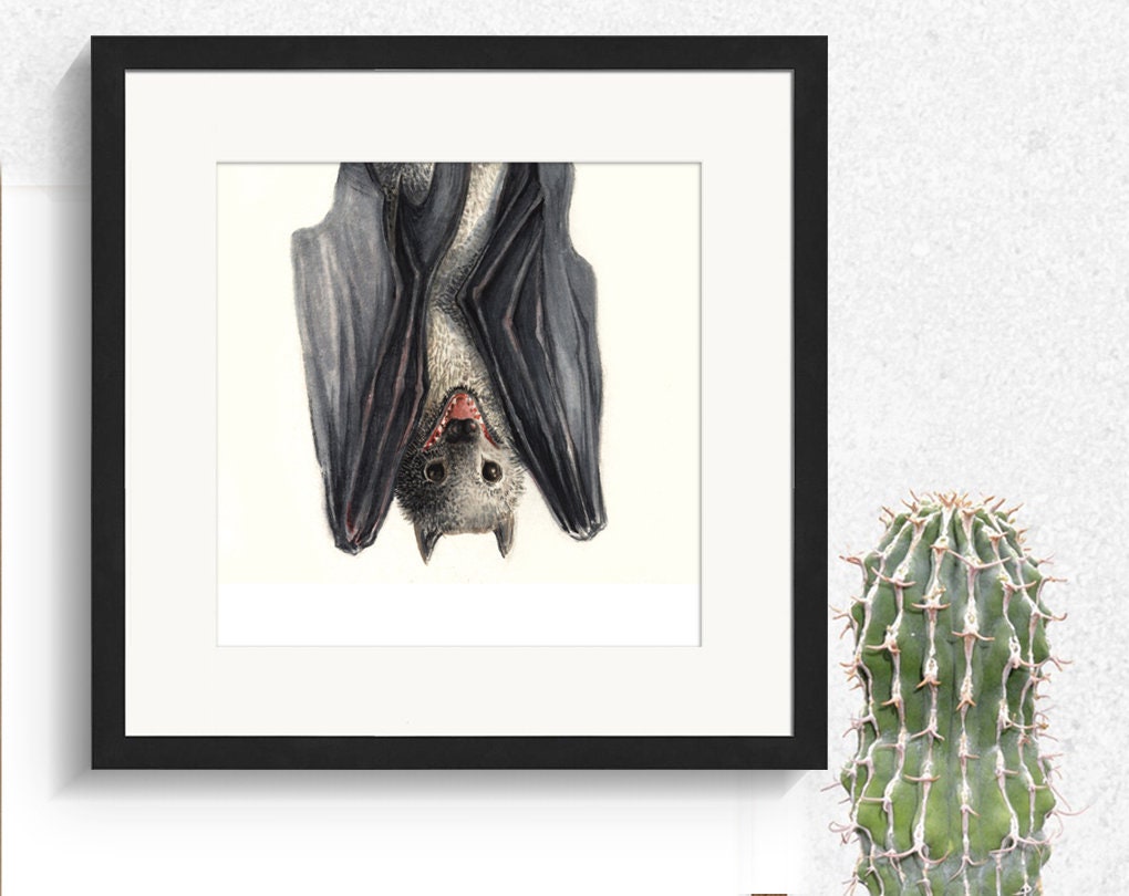 Downloadable Bat Prints, Printable Art Watercolor Animal Prints ...
