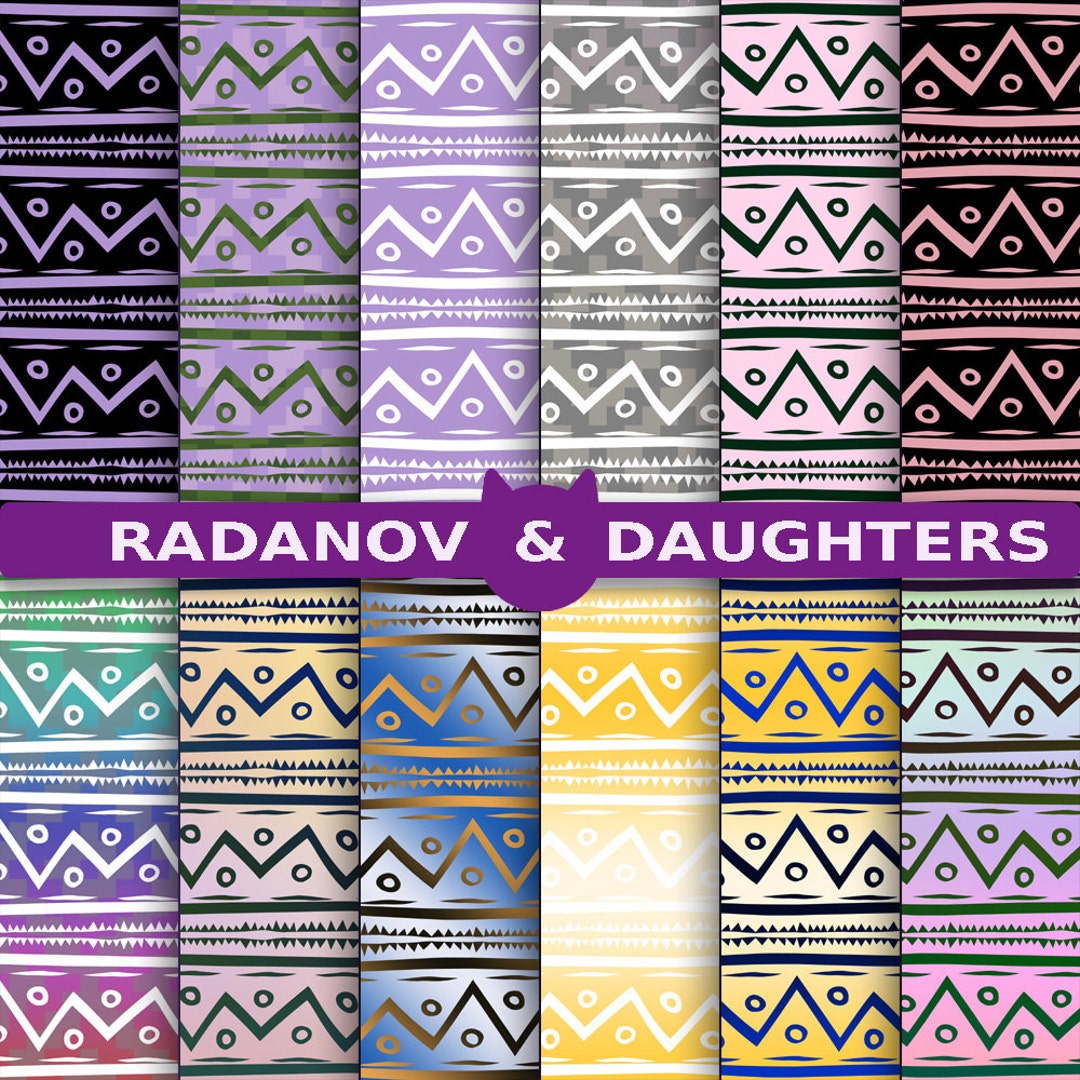 Tribal Digital Paper, Chevron Paper, Zigzag Design, Instant Download - Etsy