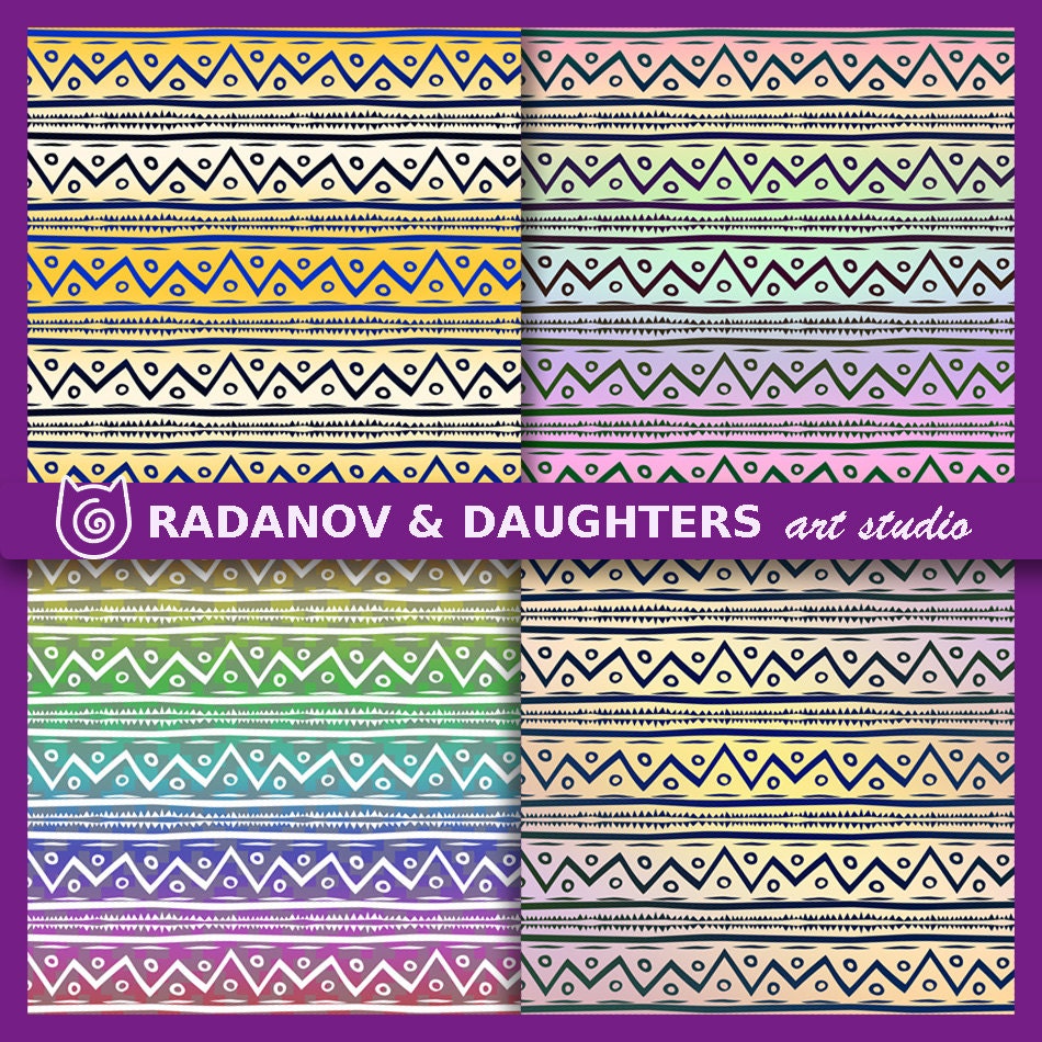 Tribal Digital Paper, Chevron Paper, Zigzag Design, Instant Download - Etsy