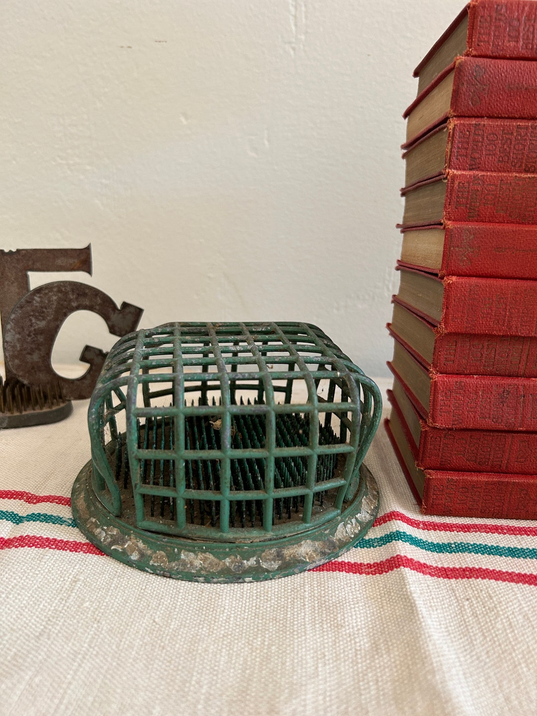 Rare Antique Flower Frog Pins and Cage - Etsy