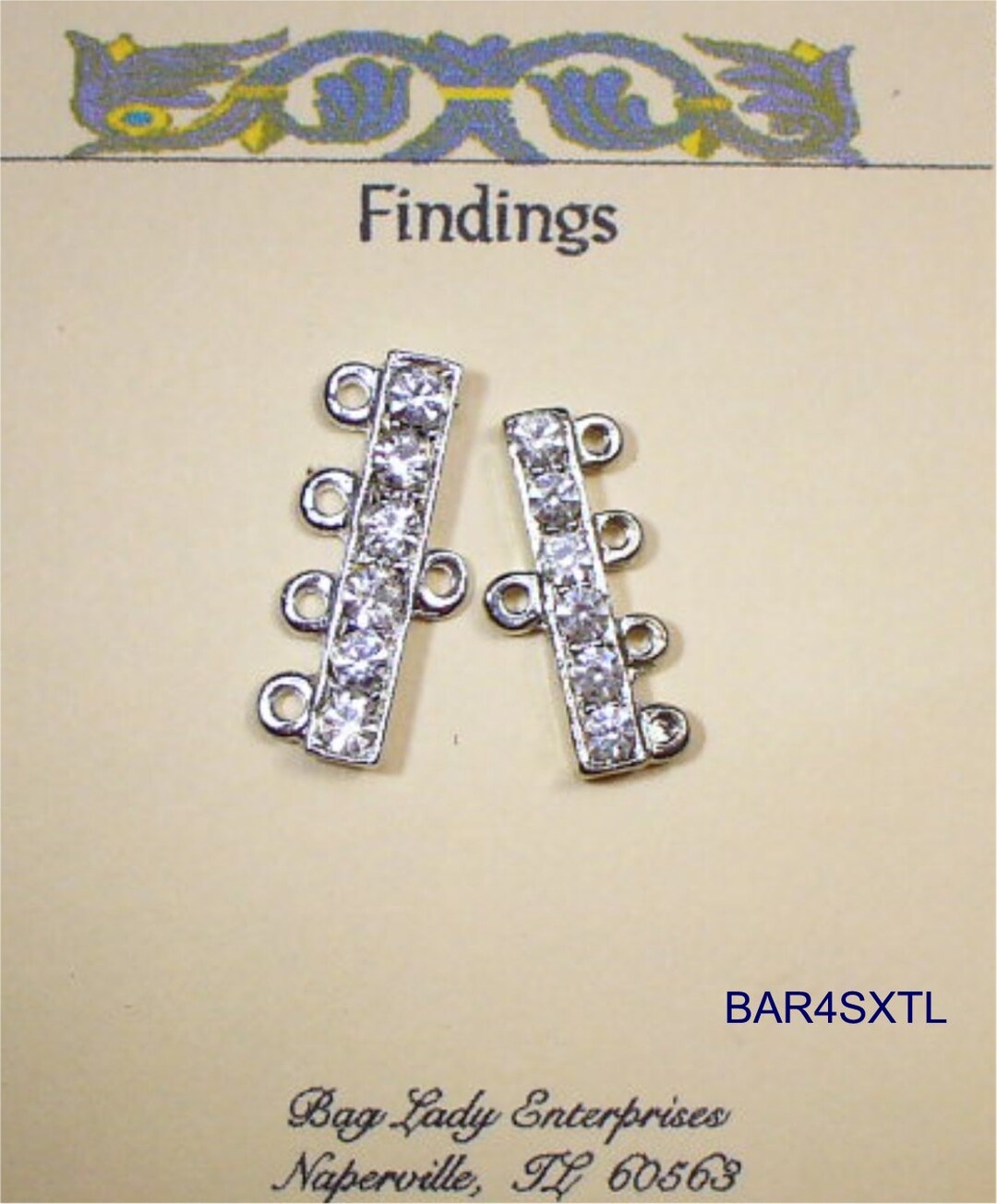 Rhinestone 4-strand Closure Bar BAR4SXT - Etsy