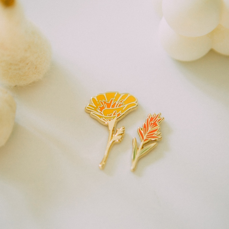 Flower Enamel Pin - Etsy