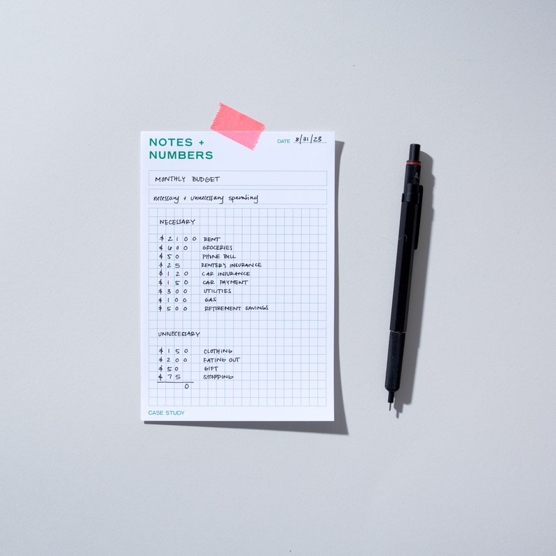 Gridded Desk Notepad: 4x6" Grid Notepad - Etsy