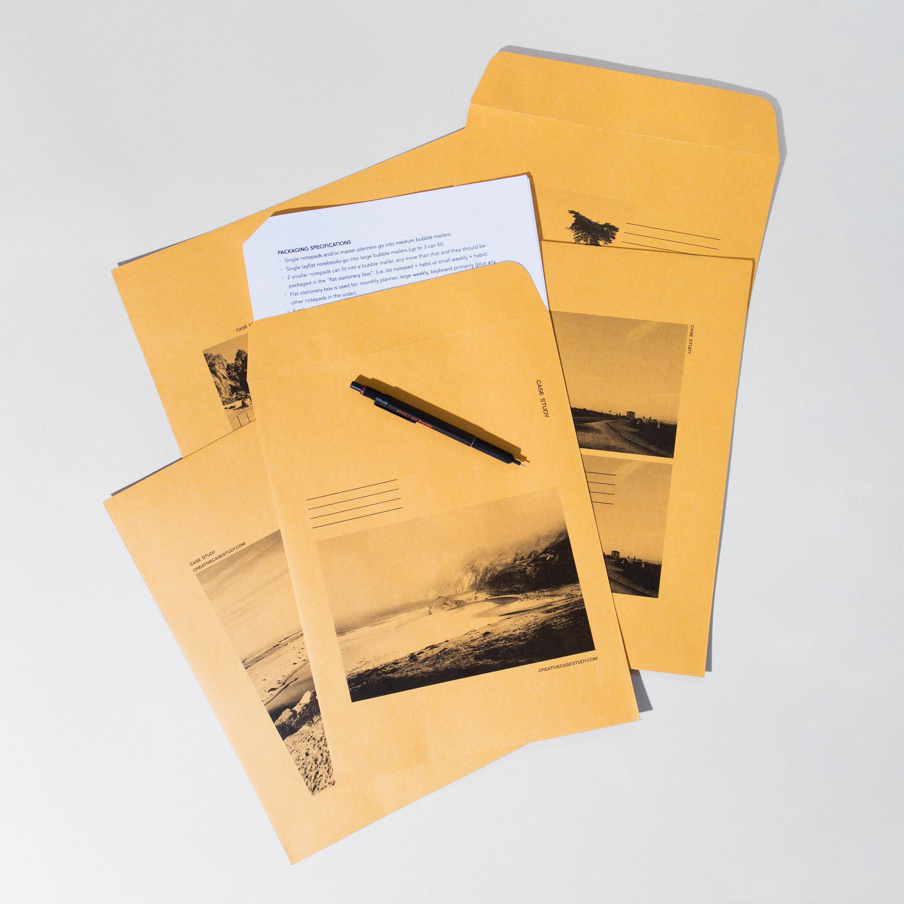 Greyscale Photography Manila Envelopes: Unique Stationery Set (9x12 ...