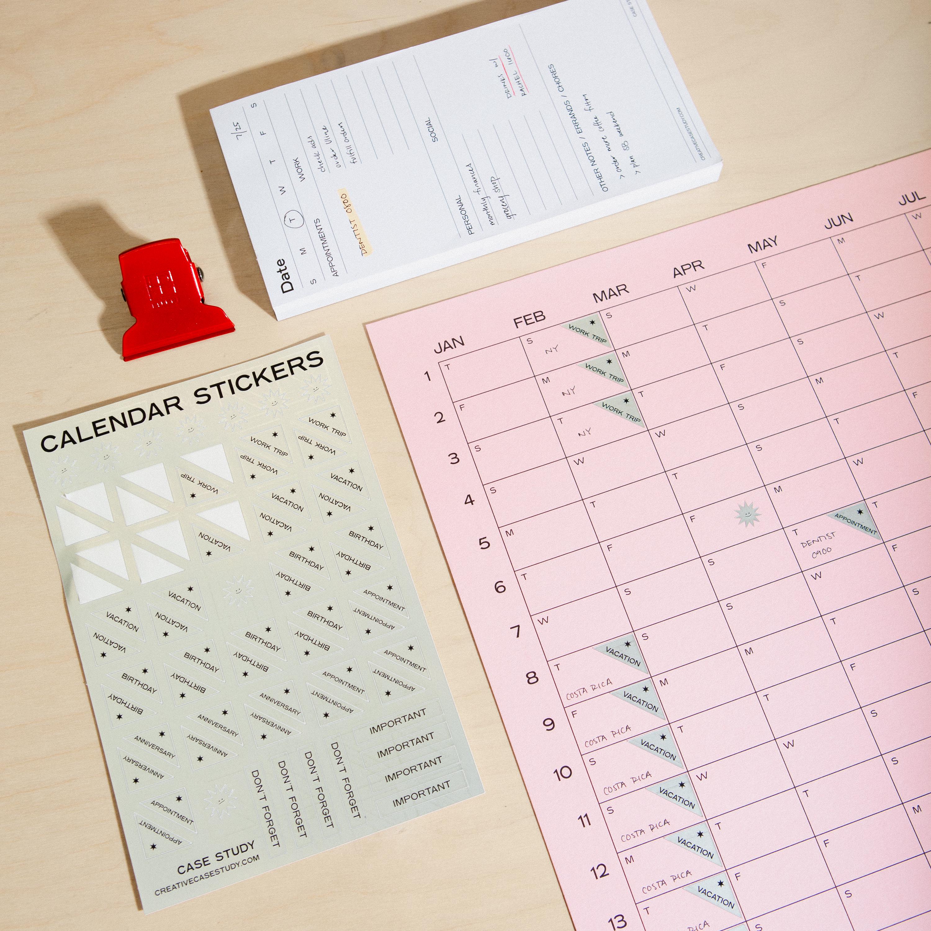 Chrome Calendar Stickers: Stickers for the Case Study Yearly Wall ...