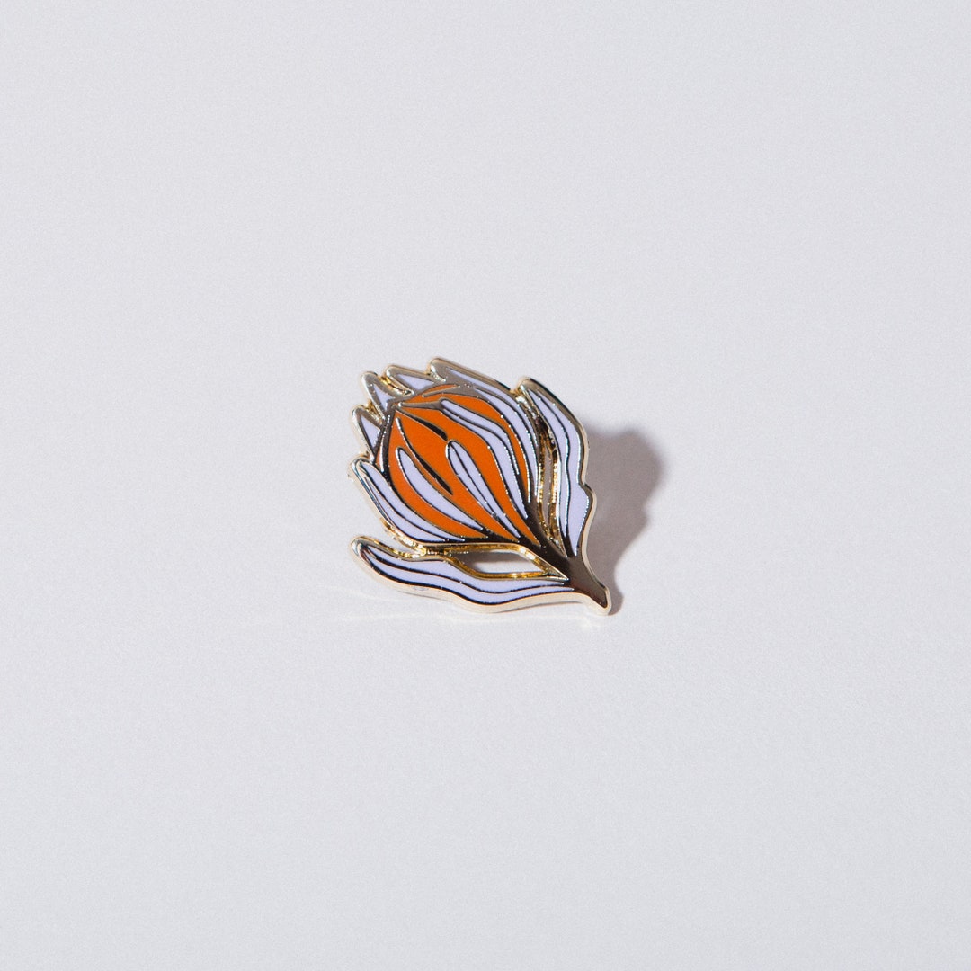 Protea Flower Enamel Pin: Botanical Plant Lover Gift - Etsy