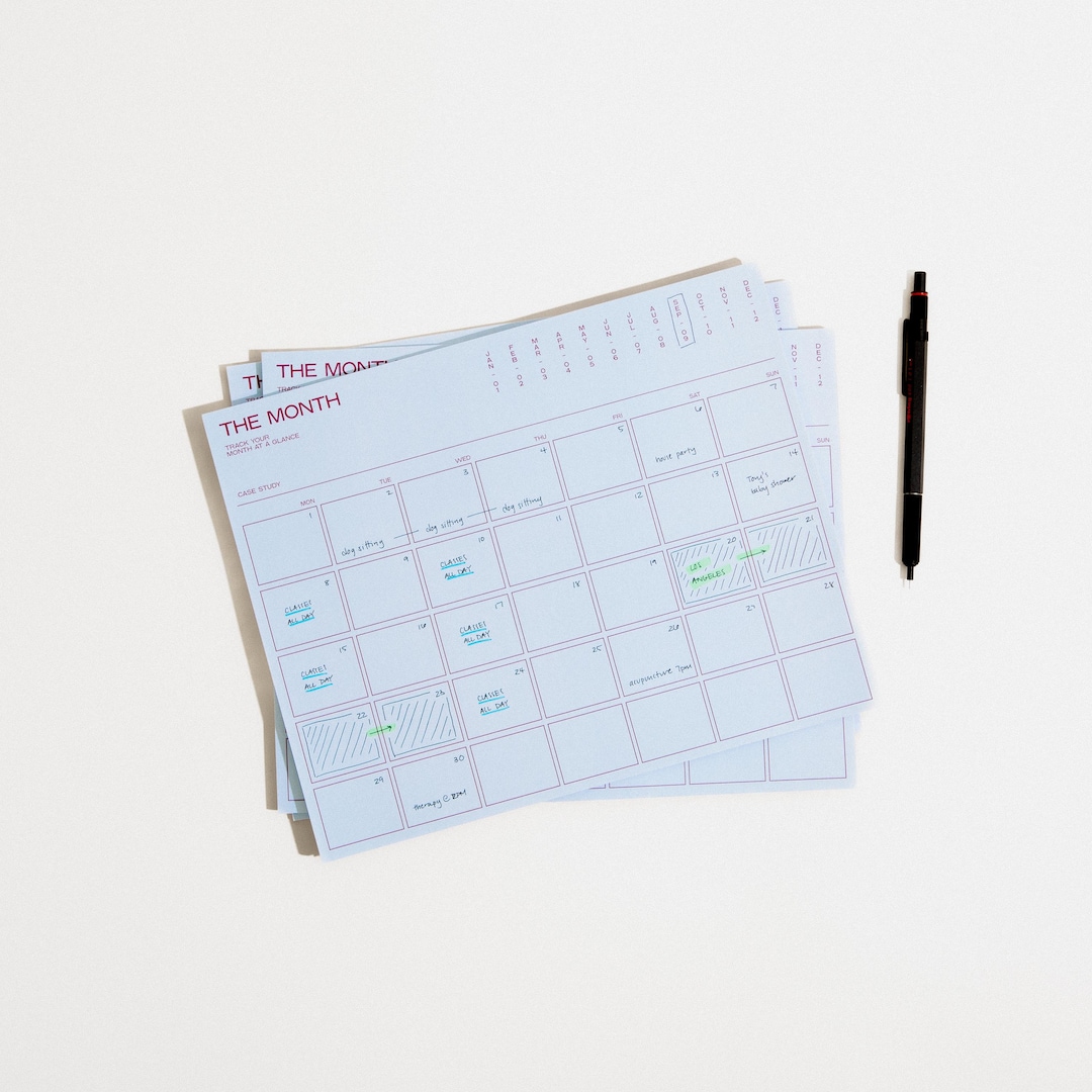 Monthly Desk Planner: Open Dated Calendar Notepad for Your Desk - Etsy