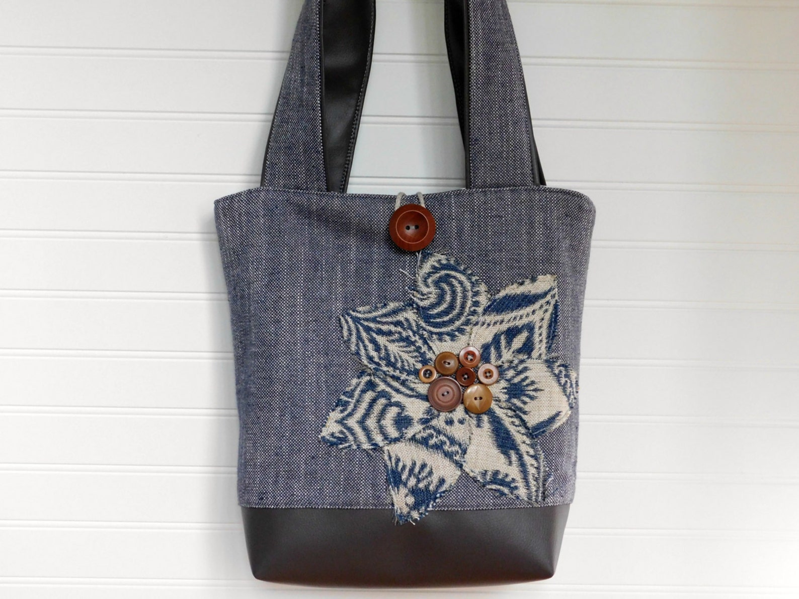 Blue Handbag for Women Navy Handbag Blue Tote Bag for Work | Etsy