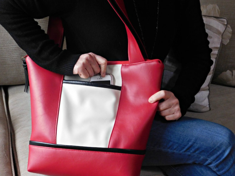 Red Leather Purse for Women Red Handbag Womens Work Bag | Etsy