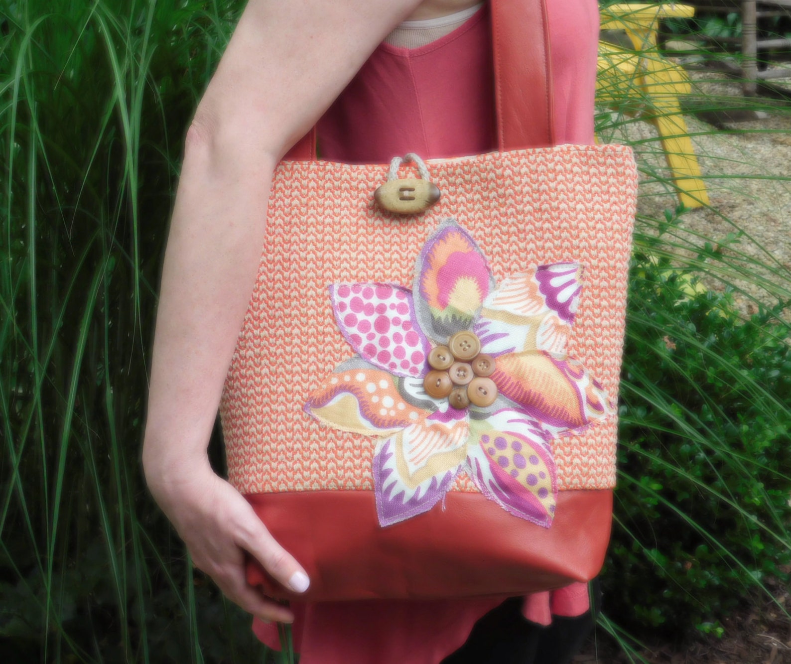 Work Bag for Women, Genuine Leather Tote Bag With Zipper, Burnt Orange ...