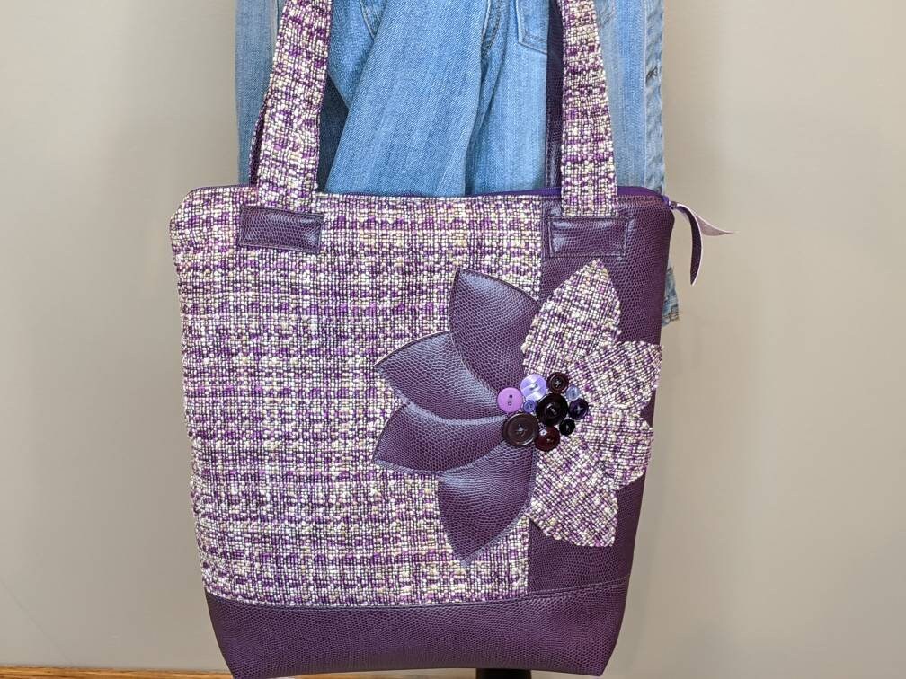 Purple Tote Bag for Work Purple Purse Shoulder Bag for | Etsy