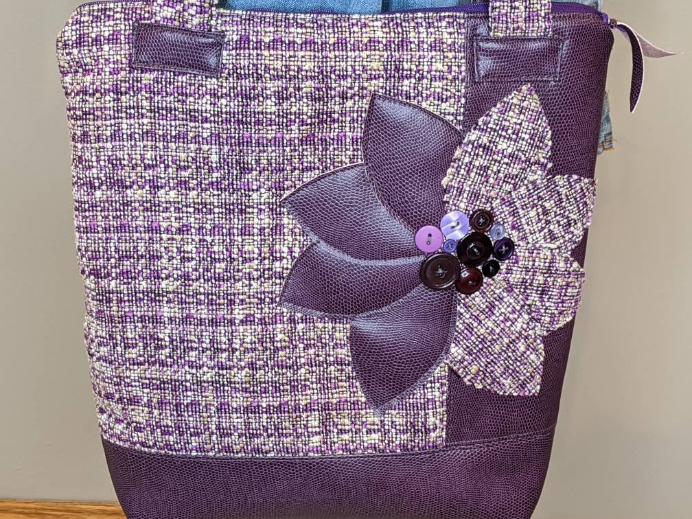 Purple Tote Bag for Work Purple Purse Shoulder Bag for | Etsy