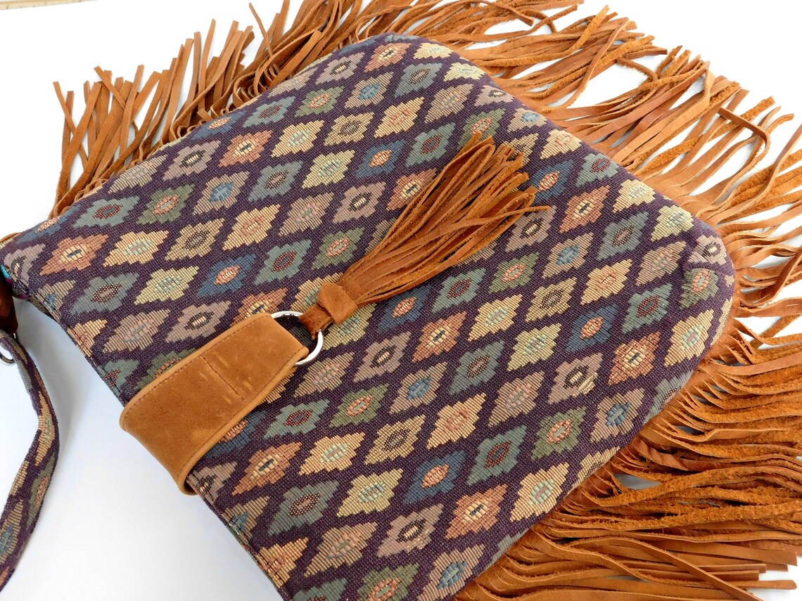 Leather Hippie Bag Fringe Hippie Purse Boho Crossbody Purse | Etsy