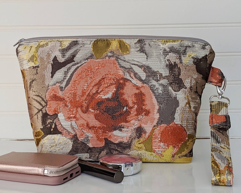 Coral Clutch Bag, Silver Evening Bag, Floral Wedding Purse for Bride ...