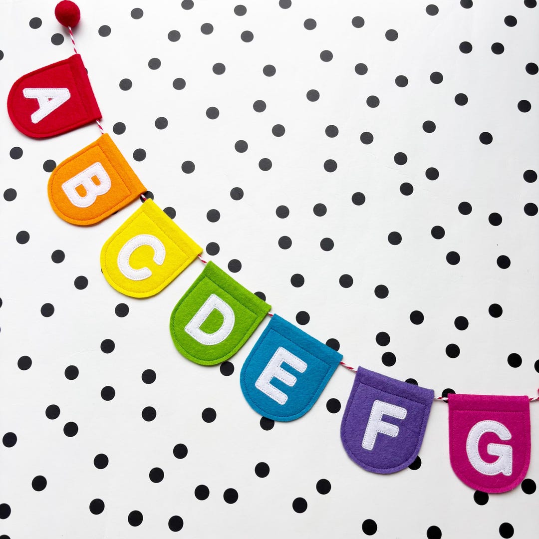 Rainbow Felt Alphabet Bunting: Kids' Learning & Play Decor - Etsy