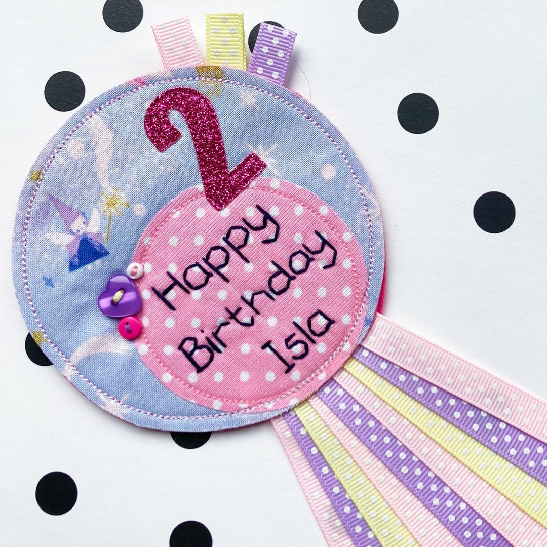 Fairy Tale Birthday Badge, Whimsical Girls Rosette, Baby First Birthday ...