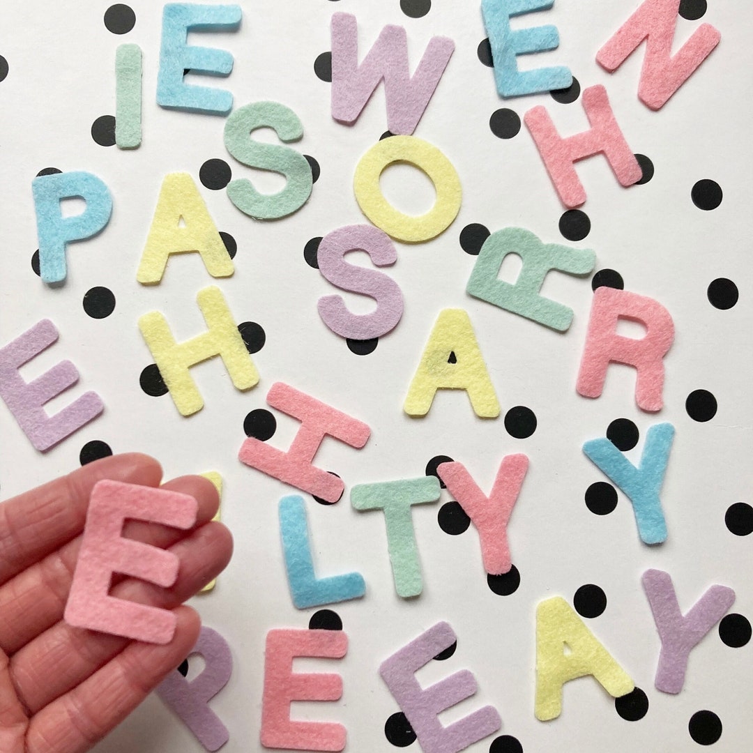 Pastel Felt Letters, 1 1/2 Inch Capital Letters, Die Cut for Crafting ...