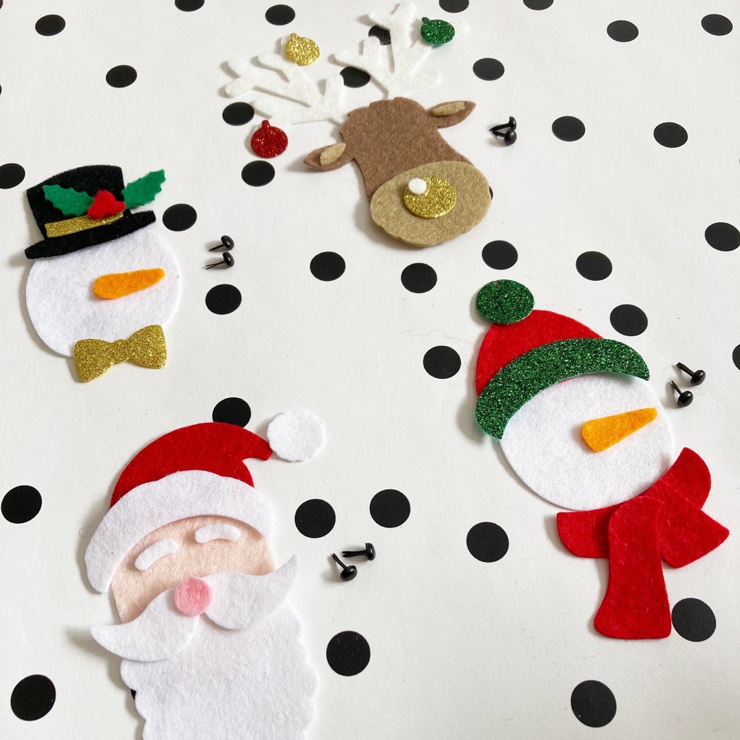 Iron on Santa Claus Felt Die Cut, Snowman, Reindeer, Father Christmas ...