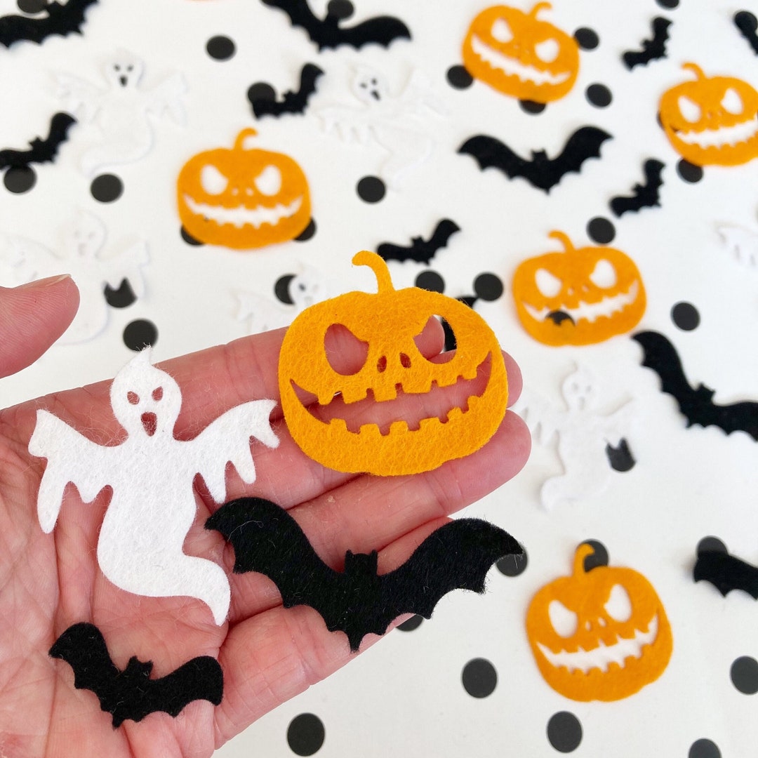 Variety Pack Felt Ghosts, Bats, and Pumpkins for Gluing or Sewing Onto ...