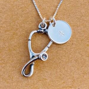 Sterling Silver Stethoscope Necklace - Nurse Necklace - Medical Student ...