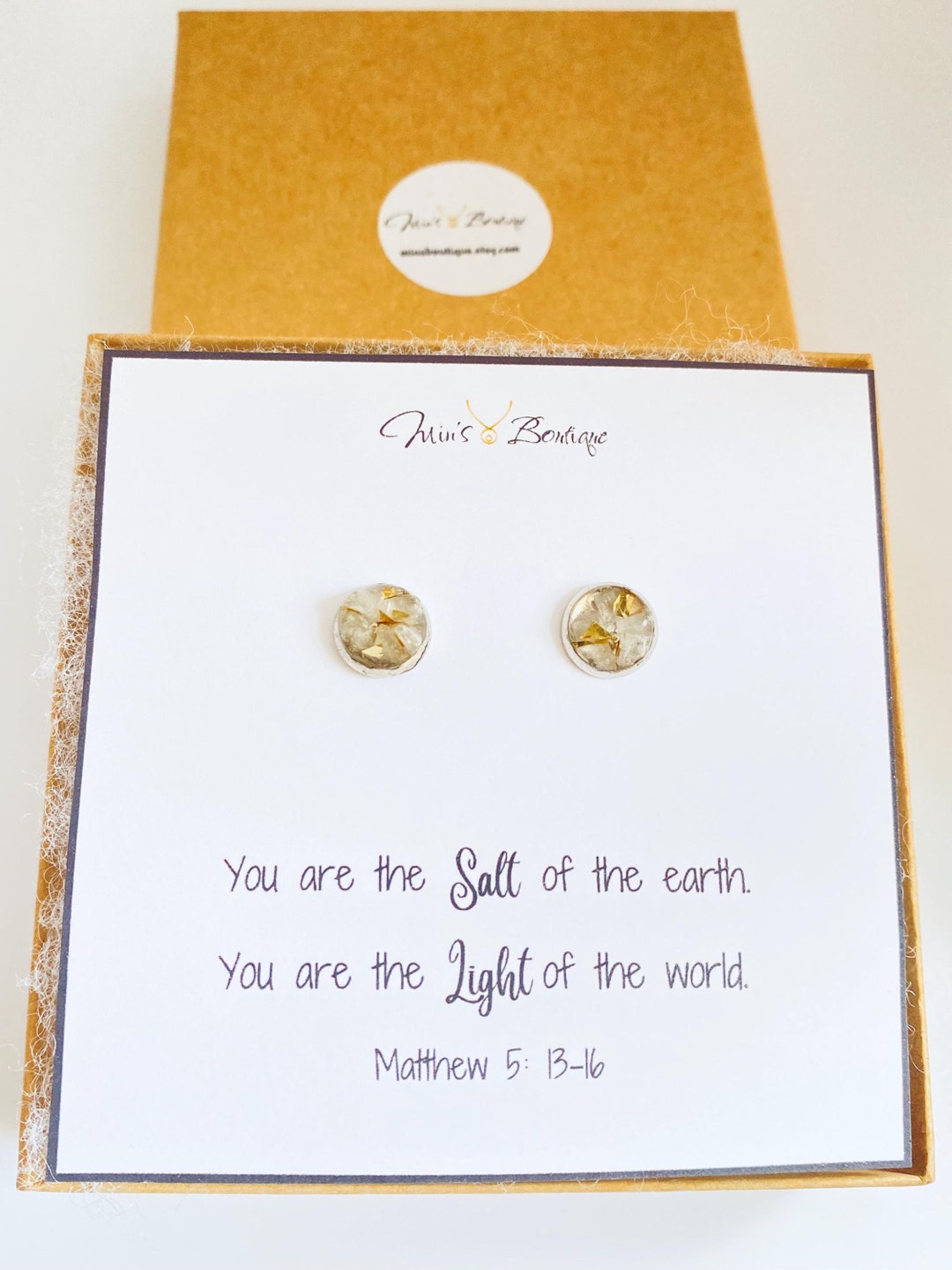 Salt and Light Stud Earrings - Stainless Steel Earrings - Christian ...