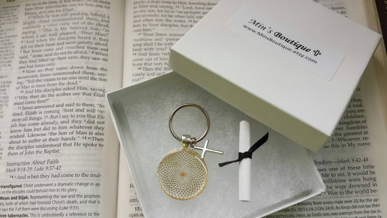 Mustard Seed Keychain Christian Key Ring Faith Of A | Etsy