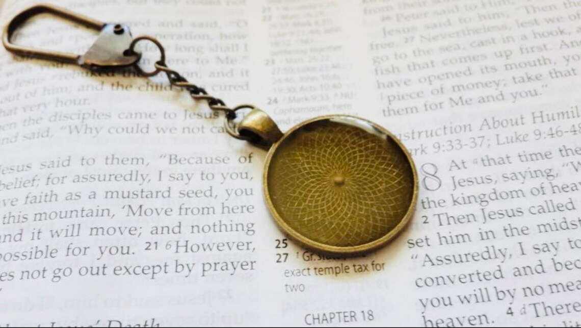 Mustard Seed Keychain Christian Keychain Antique Brass - Etsy