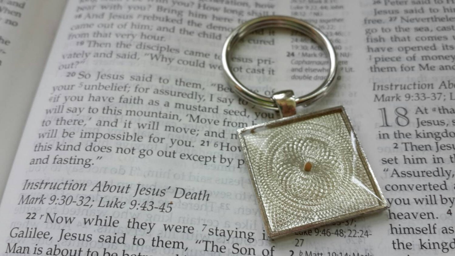 Mustard Seed Keychain Christian Keychain Faith of A - Etsy