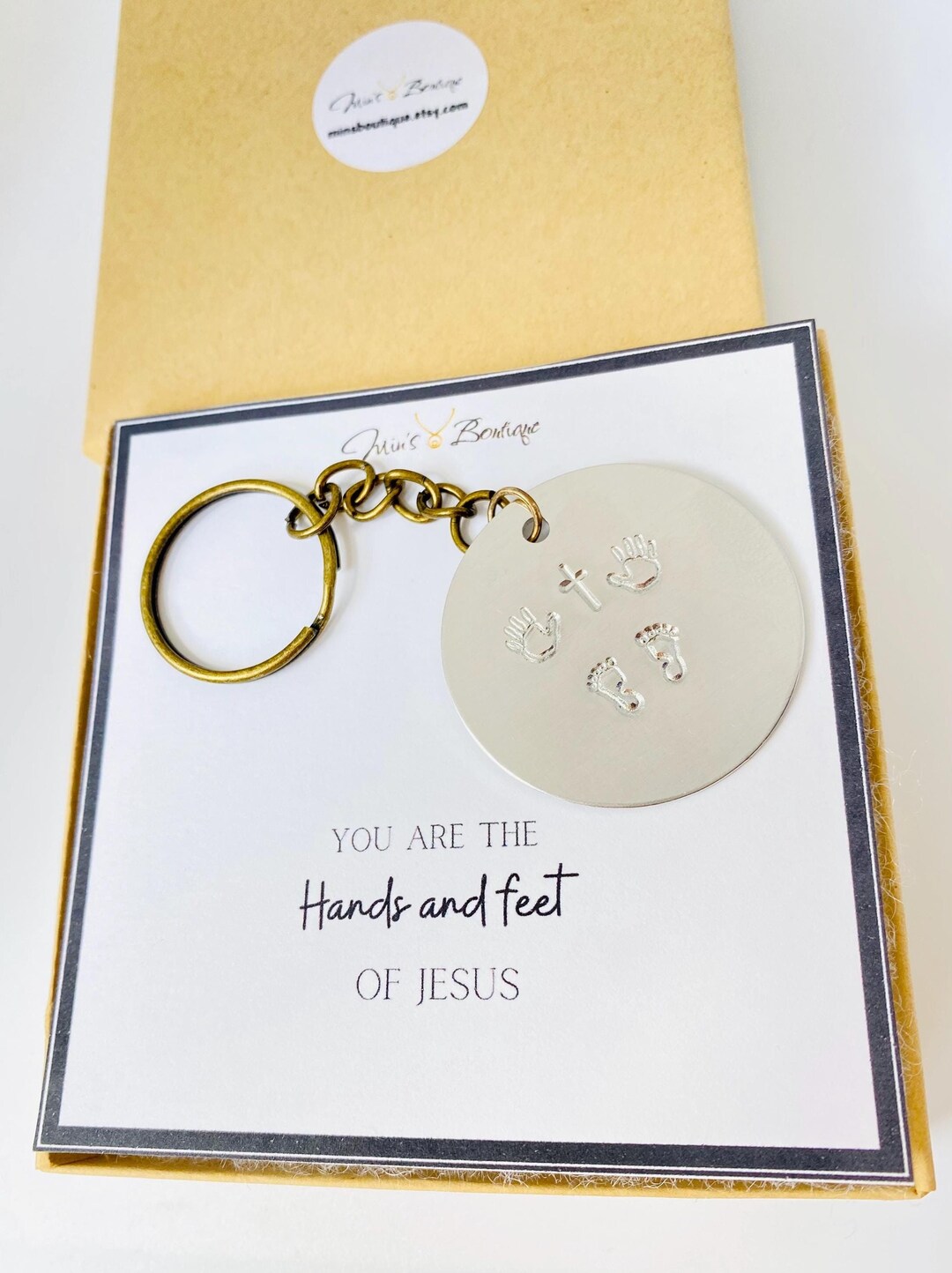Hands and Feet of Jesus Keychain - Hand Stamped Keychain - Christian ...