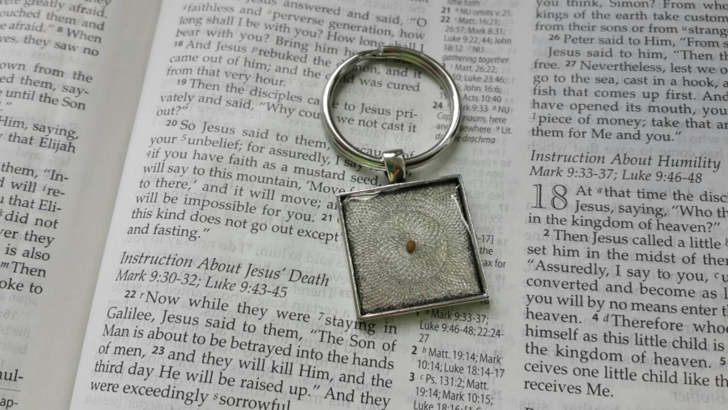Mustard Seed Keychain Faith Keychain Faith of a Mustard - Etsy