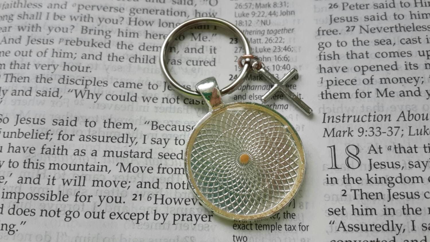 Mustard Seed Keychain Christian Key Ring Faith Of A | Etsy