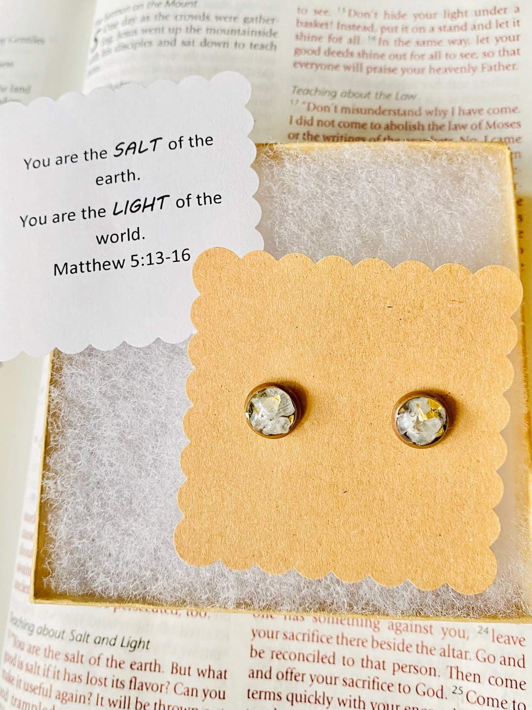 Salt and Light Earrings, Salt Light Jewelry, Stud Earrings, Shine Your ...