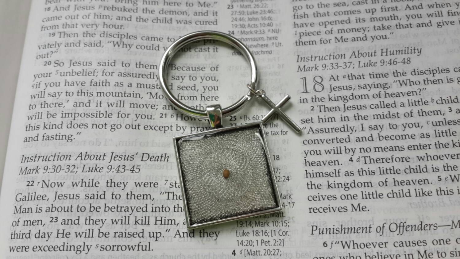 Mustard Seed Keychain Faith Keychain Faith of a Mustard - Etsy