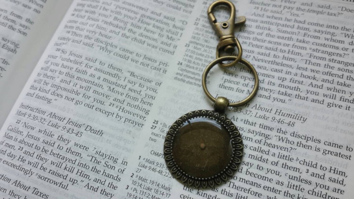 Mustard Seed Keychain - Faith Keychain - Sunflower Keychain - Christian ...
