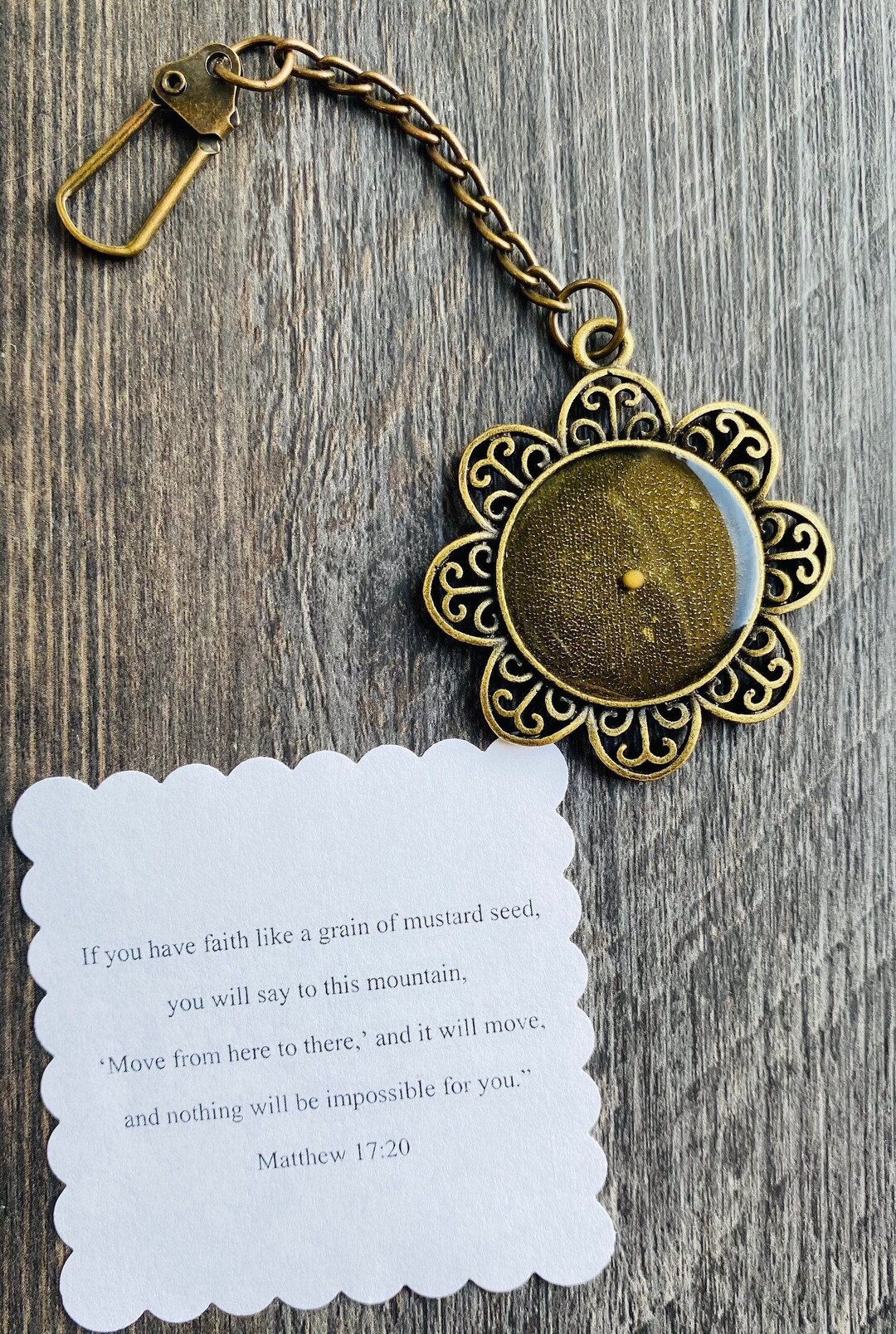 Mustard Seed Keychain Faith of a Mustard Seed Keychain - Etsy