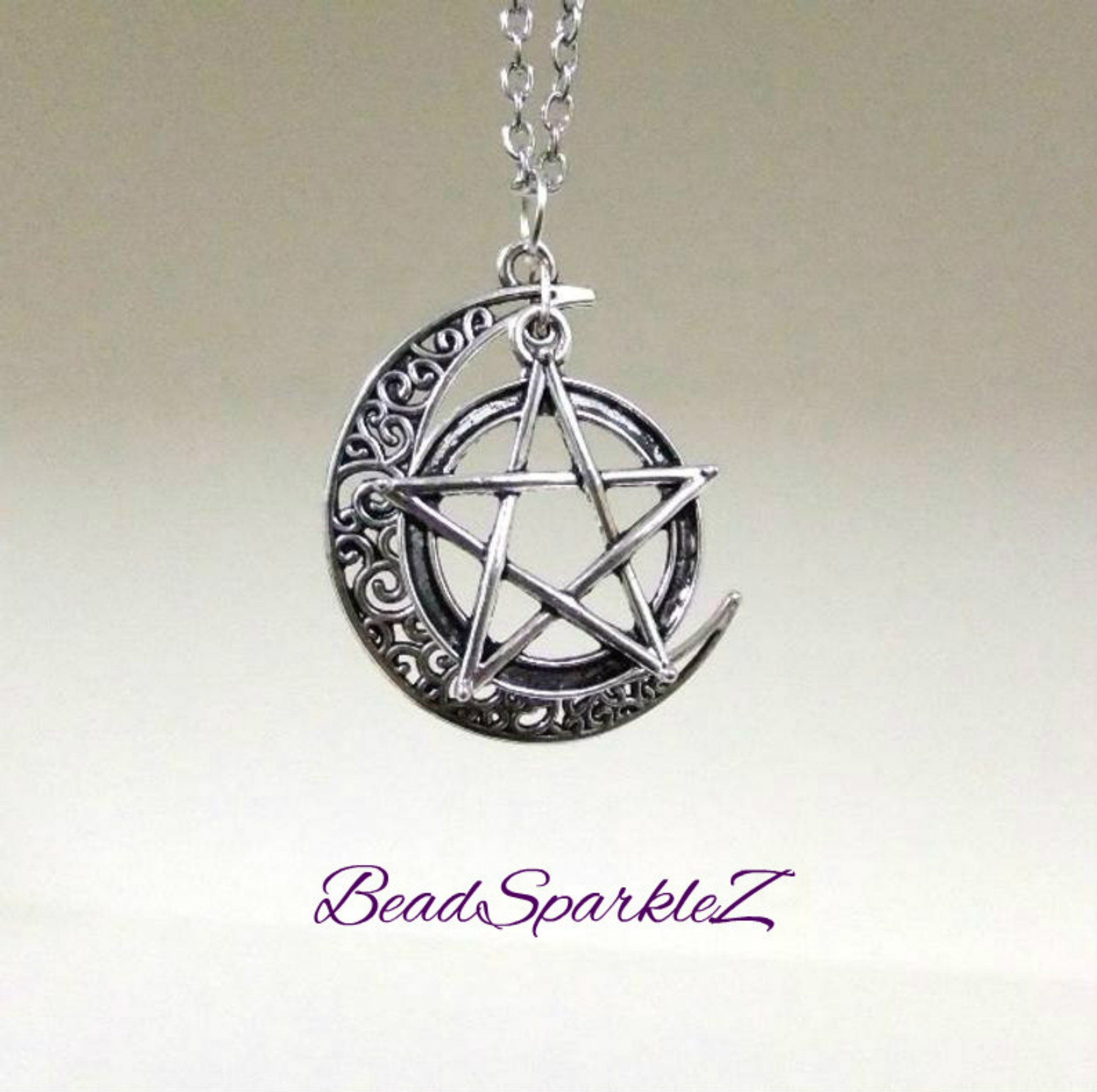 Pentacle With Phases Of The Moon Pendant, 1-1/8, 58% OFF