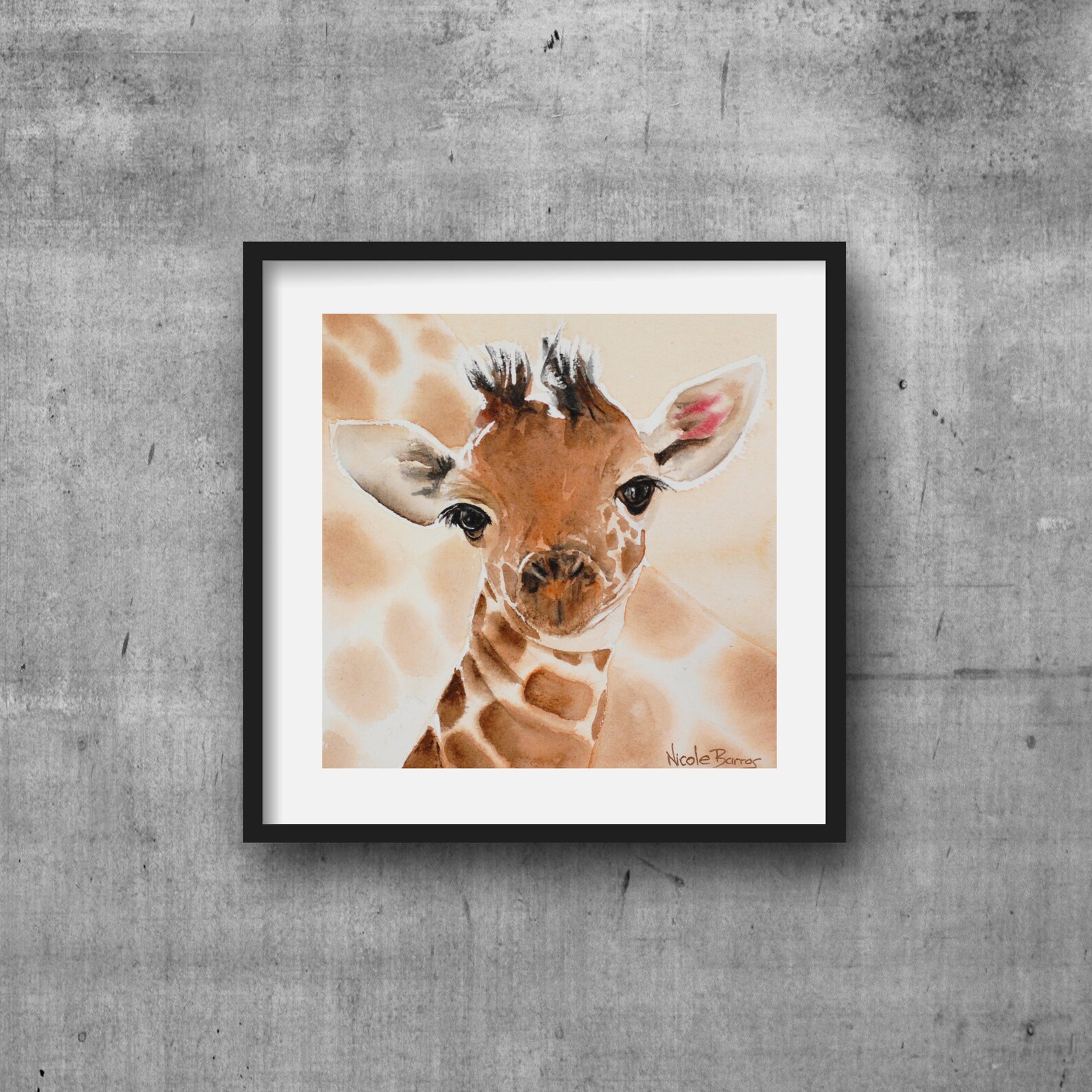 Baby Giraffe Painting Baby Room Decor Baby Wall Art Nursery | Etsy
