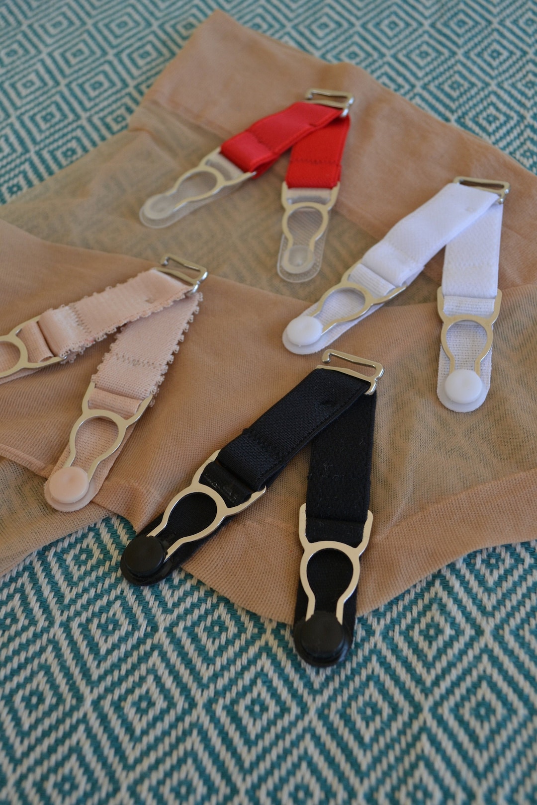 Short V-strap Double Clip Steel Suspender Straps Premium Quality Garter ...