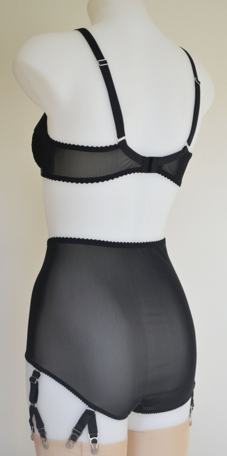 Retro Soft Bra Black Lace And Mesh Vintage 1950s Style Etsy